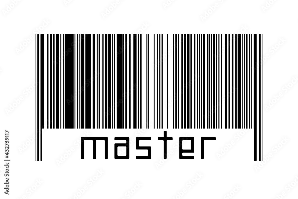 Digitalization concept. Barcode of black horizontal lines with ...