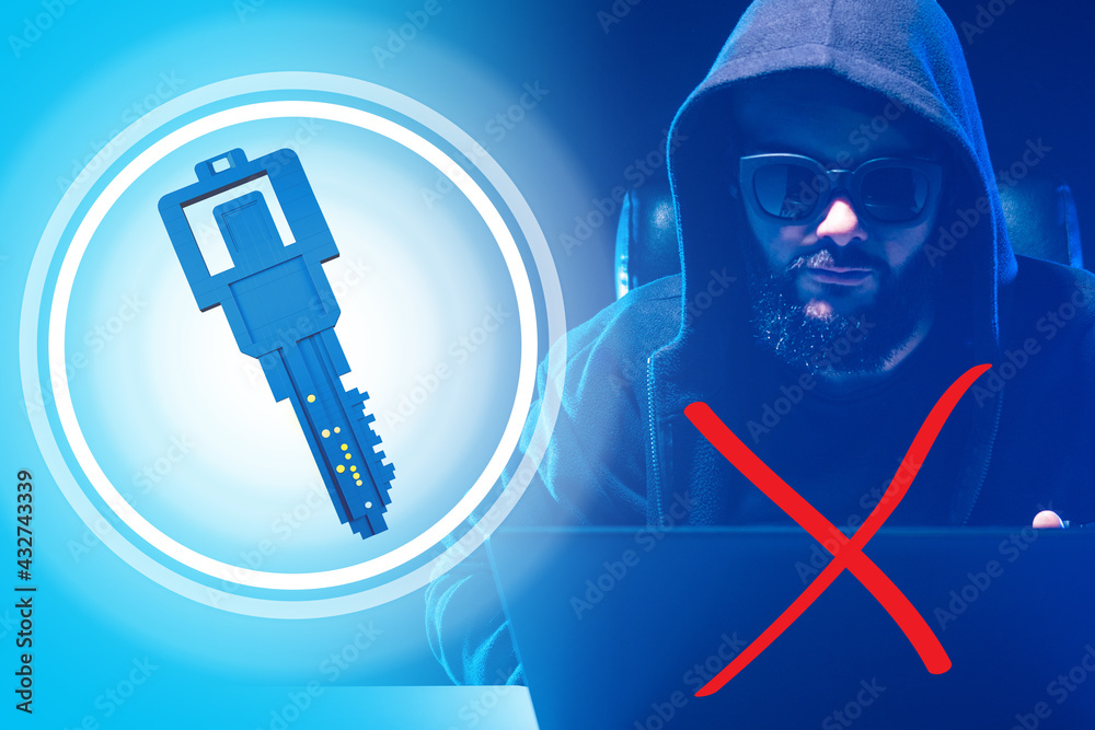 Hacker tries to break electronic key. Hacking electronic digital key ...