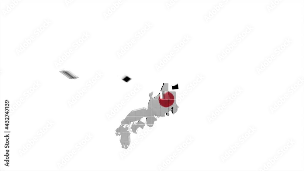 Japan Map Showing Up Intro By Regions 4k animated Japan map intro ...