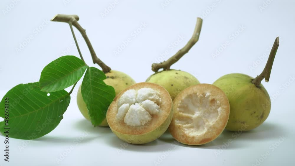 Sandoricum koetjape or santol fruit on white background. Also called ...
