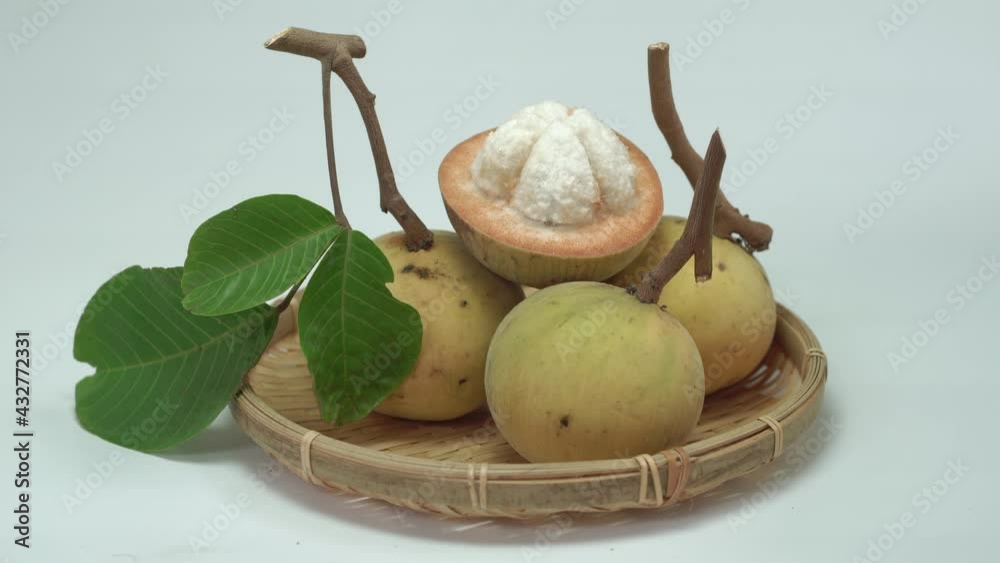 Sandoricum koetjape or santol fruit on white background. Also called ...