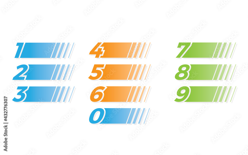 Fast Speed number font. Sport style universal font. Fast speed ...