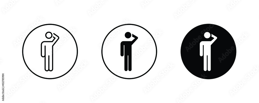 think thinking man icon, thought stick figure positions, human icons ...