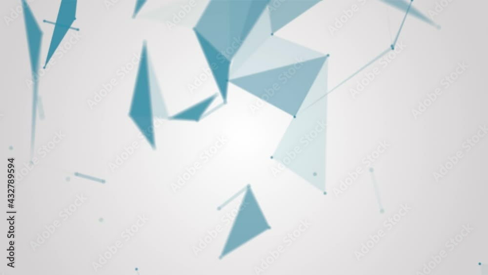 3D render of abstract Plexus black and white geometrical shapes animation. Communication ...