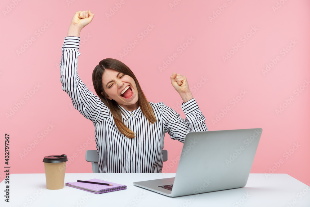 Excited Office Workers