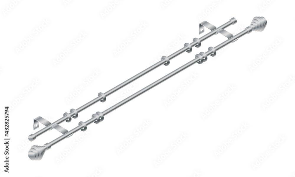 Vector illustration cornice for curtains isolated on white background ...