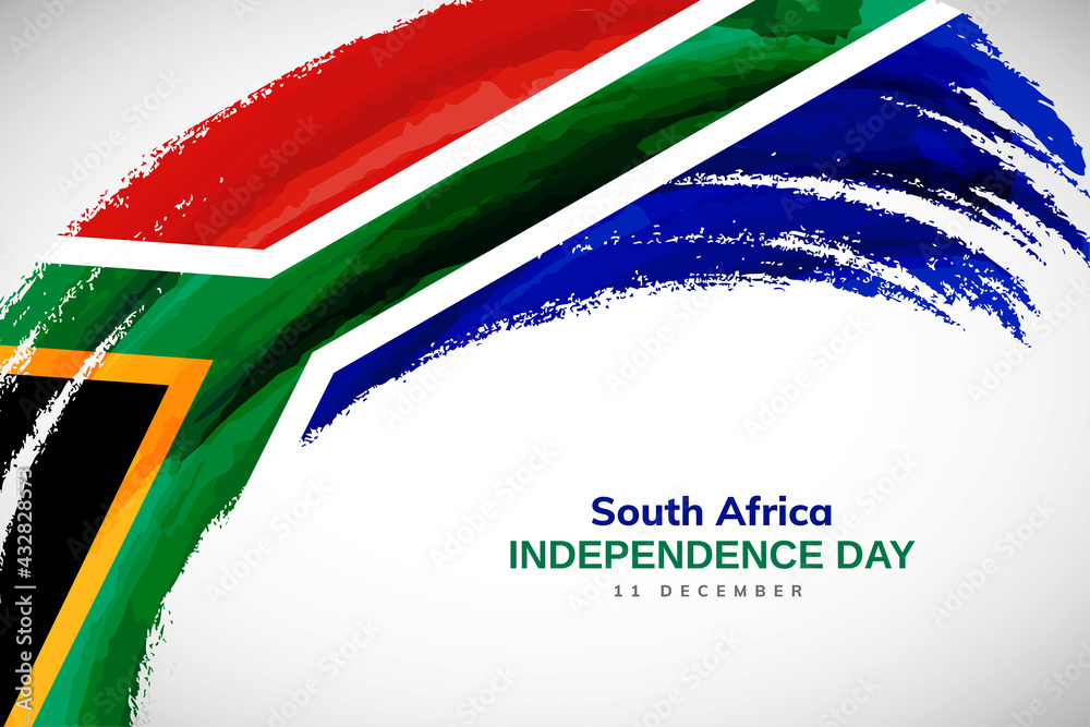 Happy independence day of South Africa with watercolor brush stroke ...