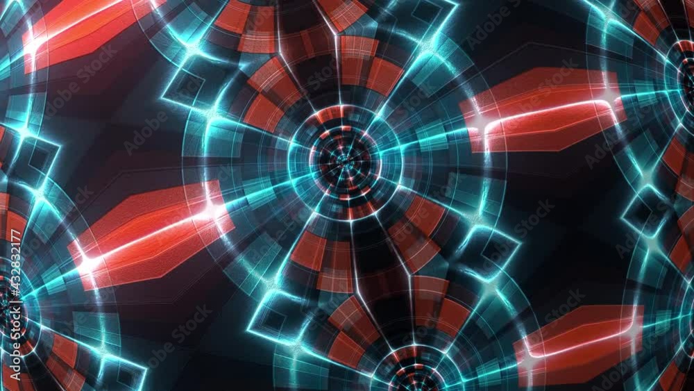 Abstract Hi-tech technology loop animation. 4K digital 3D Illuminating ...