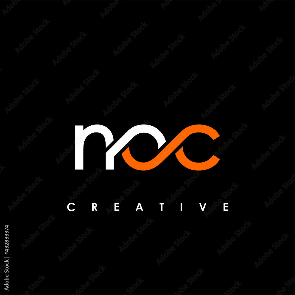 NOC Letter Initial Logo Design Template Vector Illustration Stock ...