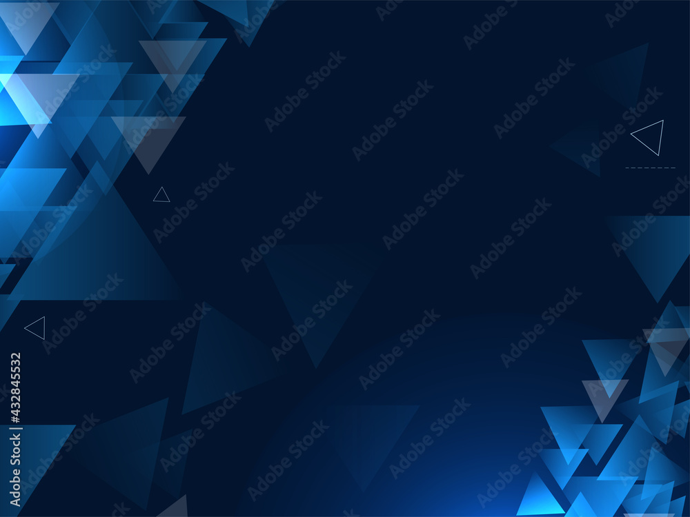 Abstract Blue Background With Geometric Triangle Pattern. Stock Vector ...