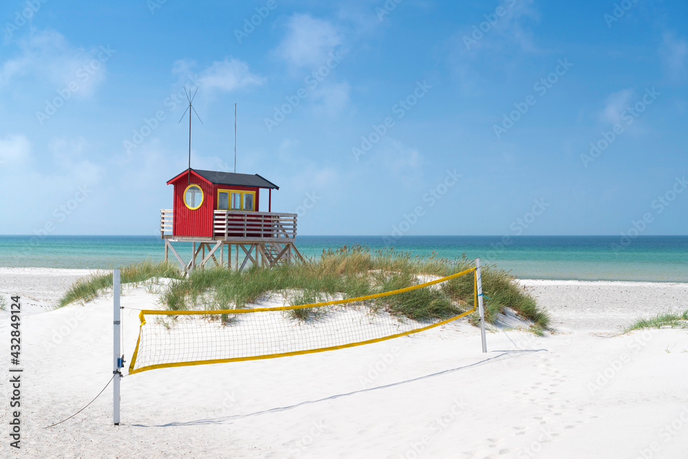 Südschwedische Strandidylle, Skanör Strand, Falsterbo, Skane, Skåne län ...