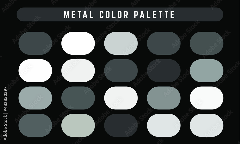 Metal Vector Color Palette Stock Vector | Adobe Stock