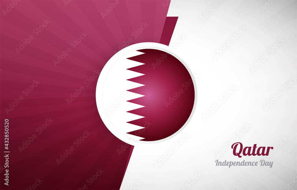 Happy independence day of Qatar greeting background. Abstract Qatar ...