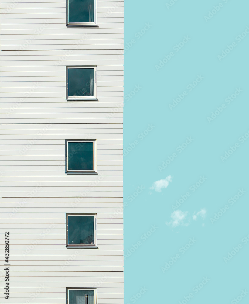 Modern Residential Building in Oslo, Norway. Façade Detail with Square ...