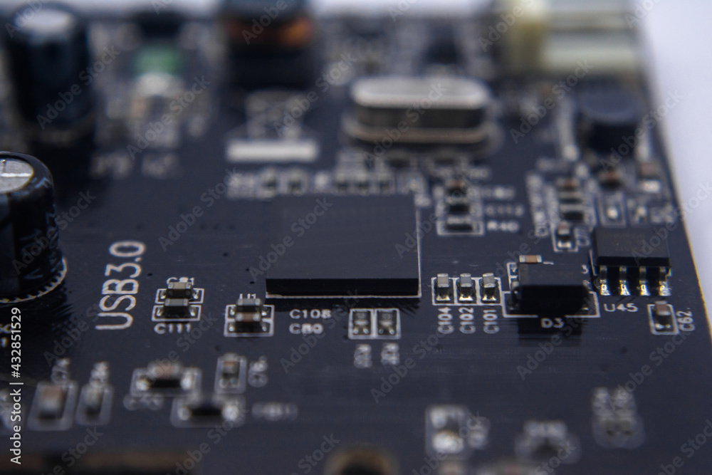 Computer PCI-E to USB 3.0 Expasion Card on white background. PCI ...