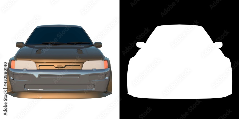 Sport Car city tourism transport 1990s 1- Front view white background ...