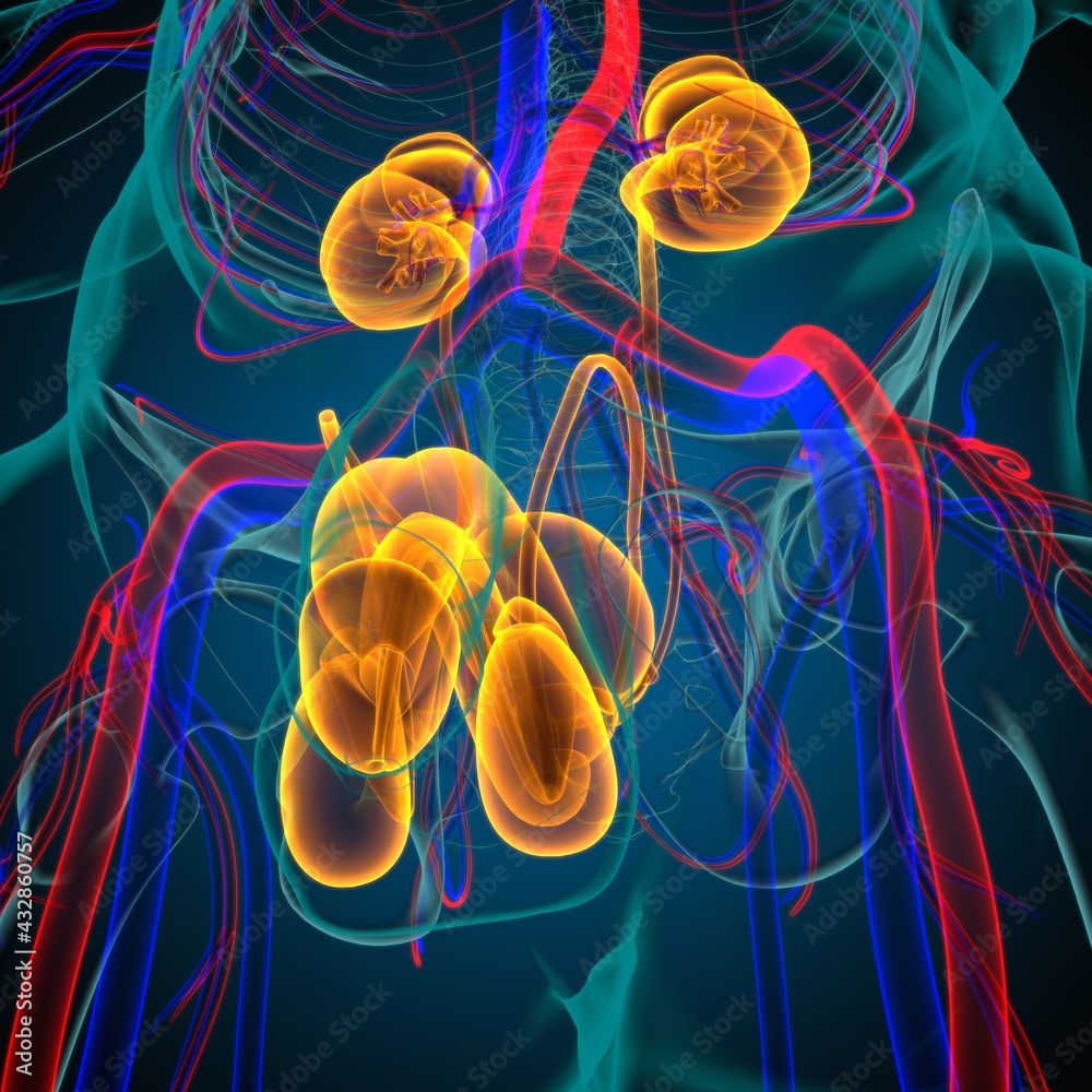 Male Reproductive System Anatomy For Medical Concept 3D Stock ...