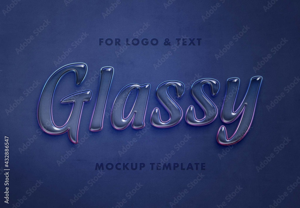 3D Glass Text Effect Mockup Stock Template | Adobe Stock