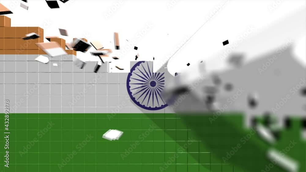 India flag Showing Up Intro By Regions 4k animated India map intro ...