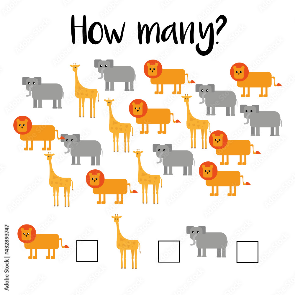 How many objects.Preschool Counting Activities. Printable worksheet ...