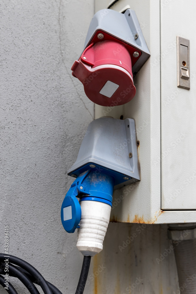 Power plugs. Electric Power Distribution Unit plug cable for Outdoor ...