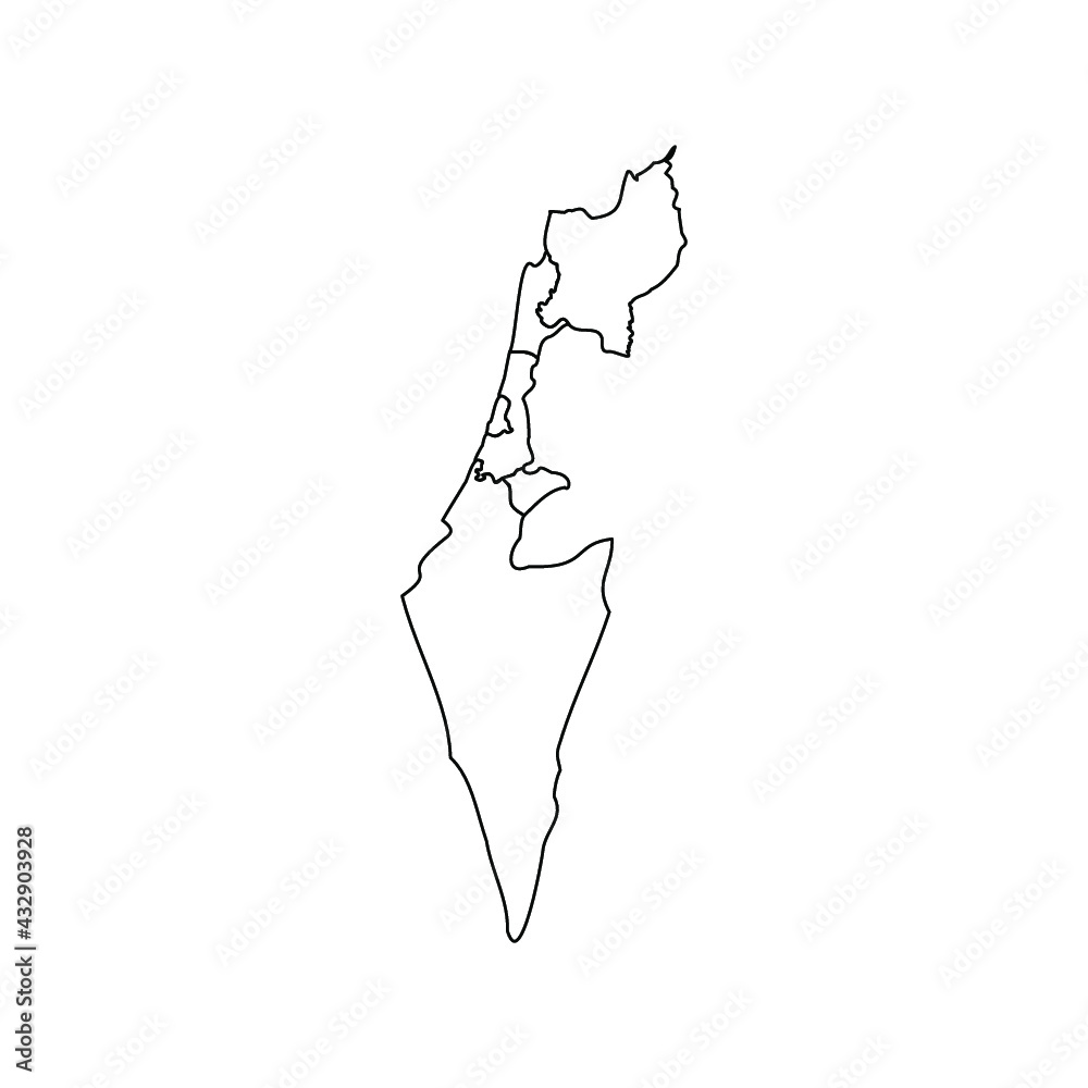 Doodle Map of Israel With States Stock Vector | Adobe Stock