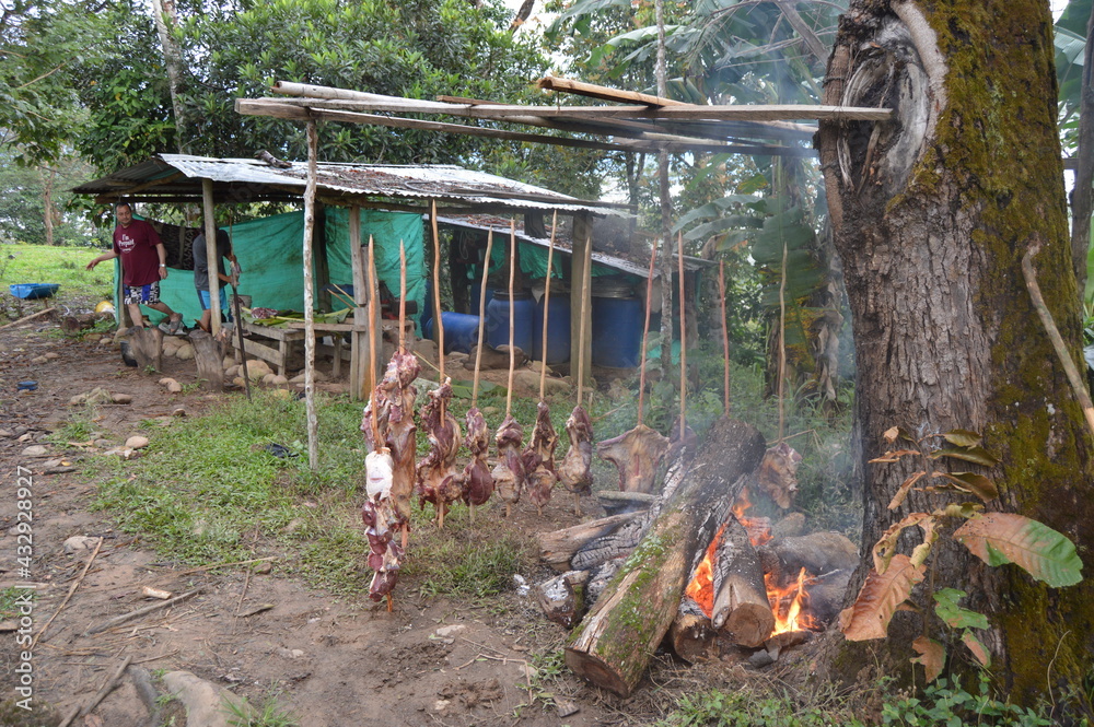 asado de carne ala llanera tipico de colombia Stock Photo | Adobe Stock