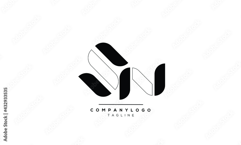 SN initials monogram letter text alphabet logo design Stock Vector ...