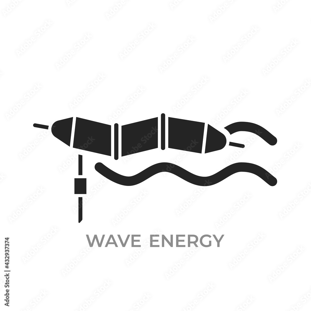 wave energy icon. eco friendly, alternative, sustainable and renewable ...