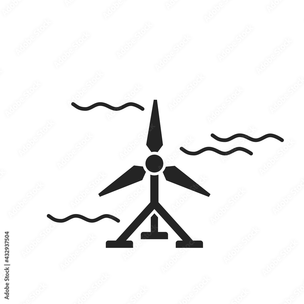 tidal energy icon. water turbine. eco friendly, alternative ...