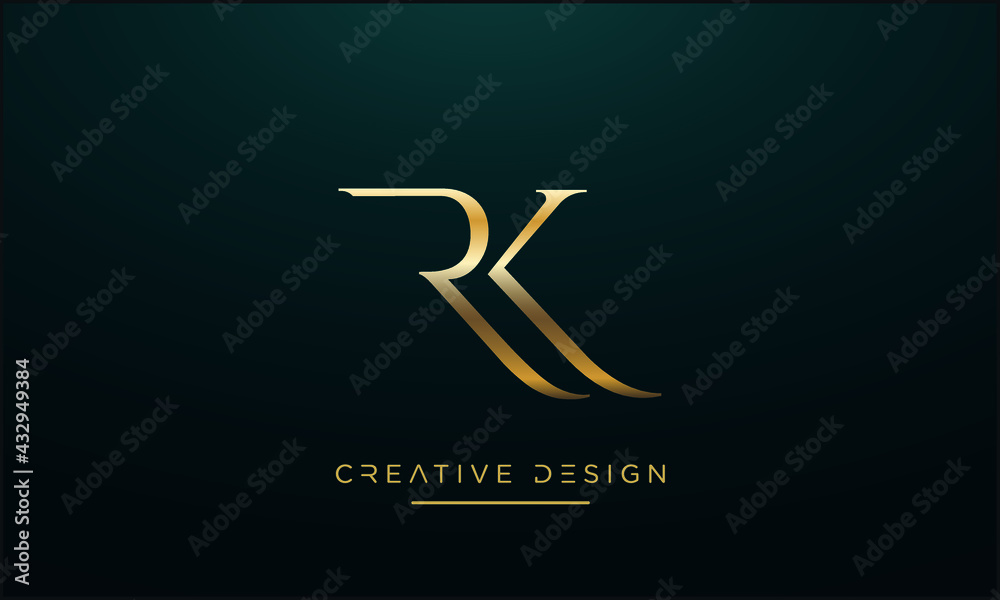 RK or KR Alphabet Letters Luxury Logo Icon Monogram Stock Vector ...