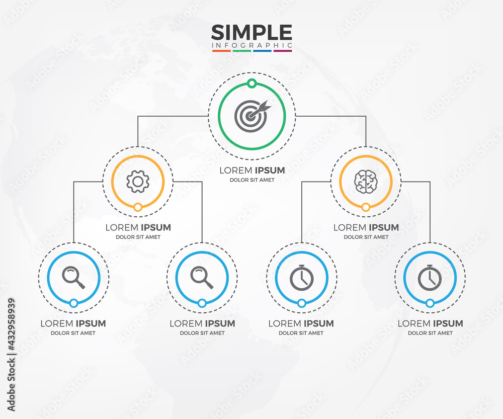 Colorful Infographic organization design template. Simple stylish ...