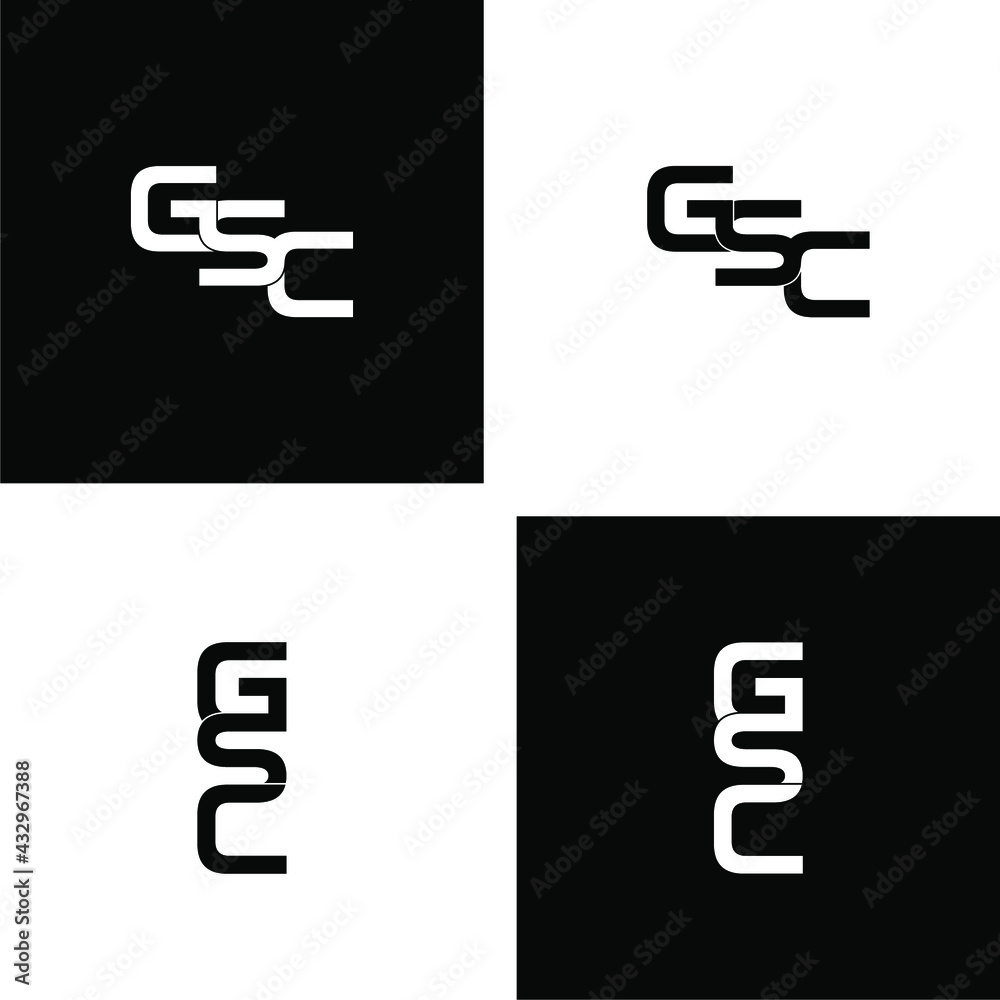 gsc letter original monogram logo design set Stock Vector | Adobe Stock