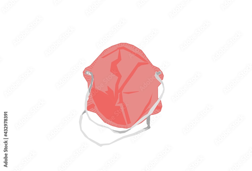 Red Face Mask design. Medical devices. Cover of nose and mouth. Stock ...