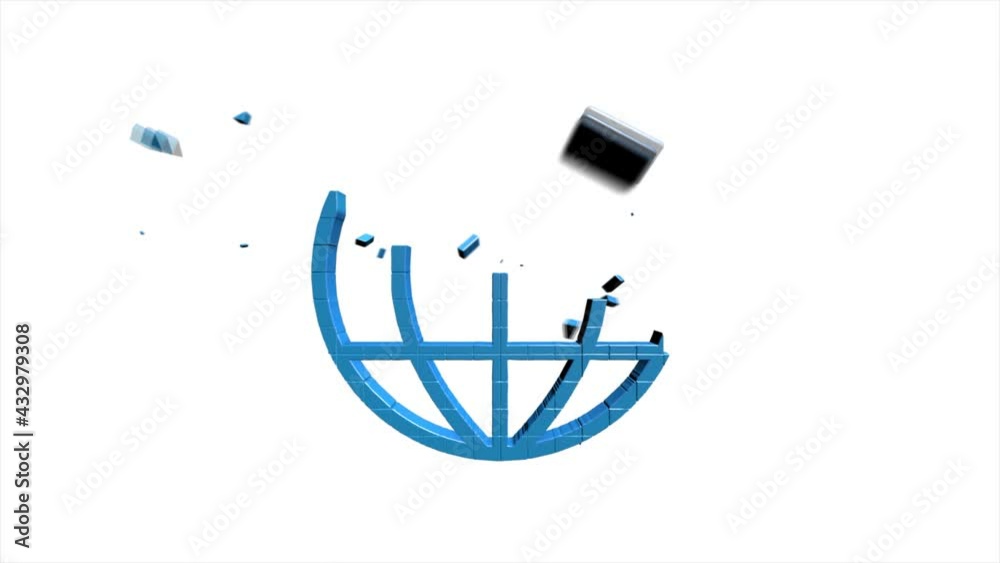 3D pixel Icon arrow for text Animation on empty background. Outline web ...