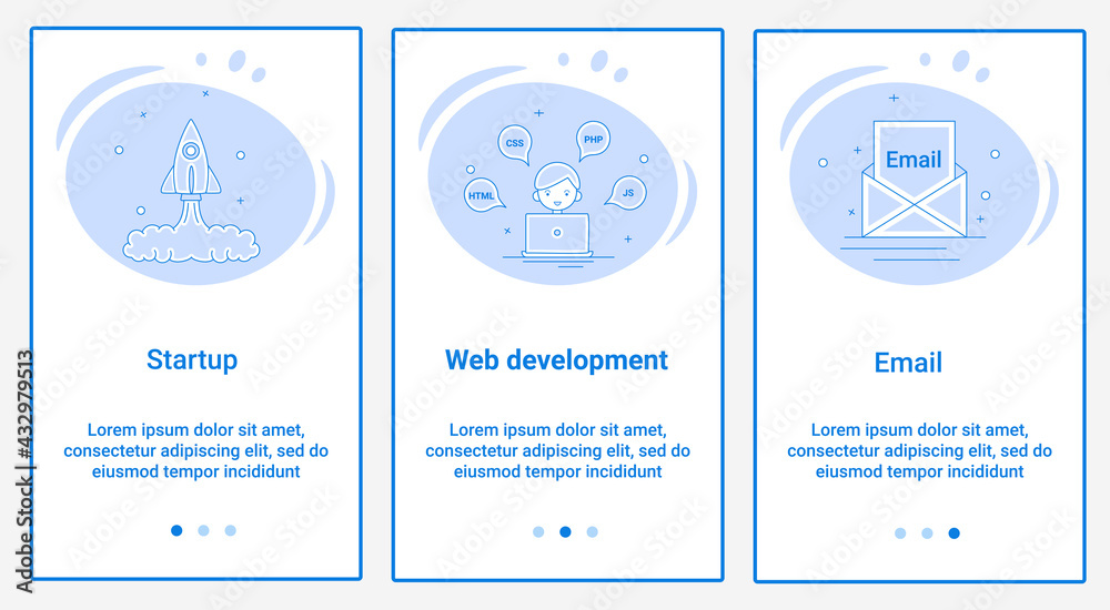 Modern flat illustrations in the form of a slider for web design. A set ...