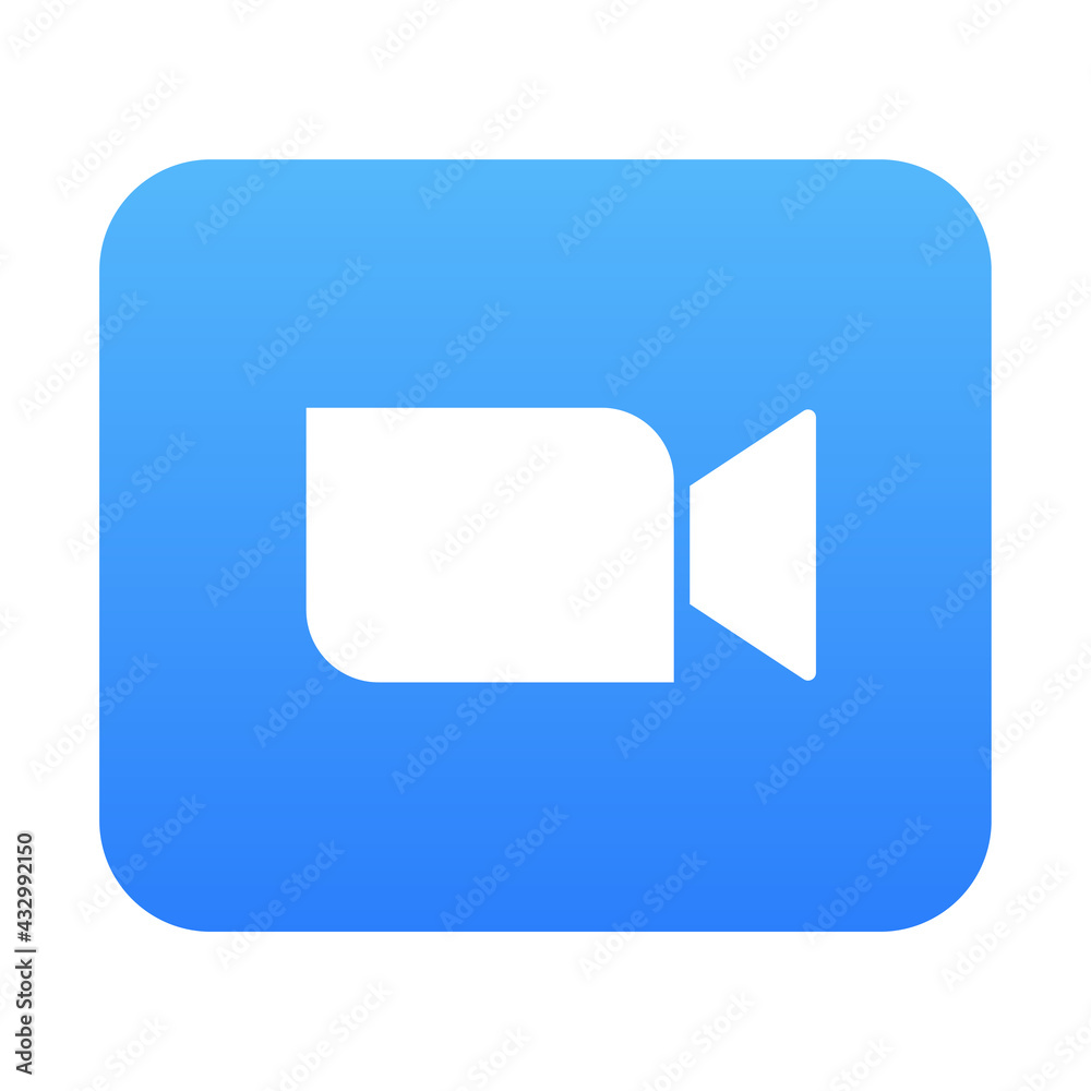 Zoom app logo. Video communication symbol. Vector icon for website ...