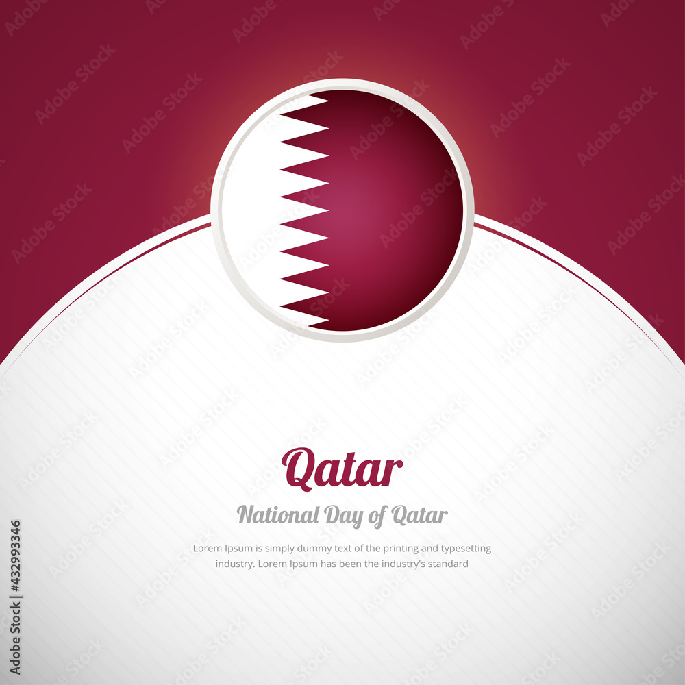 Qatar happy national day with creative colorful country flag background ...