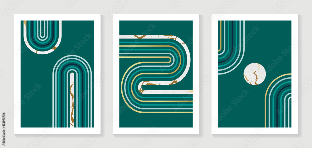 Gold Abstract art background vector. Modern block color art wallpaper ...