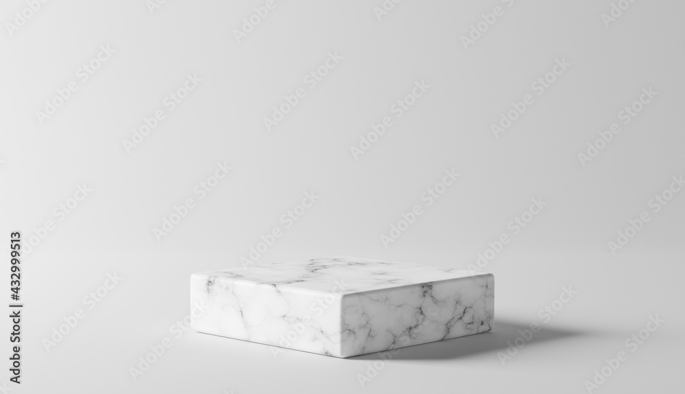 Empty white marble podium on grey color background, Product Stand. 3D ...