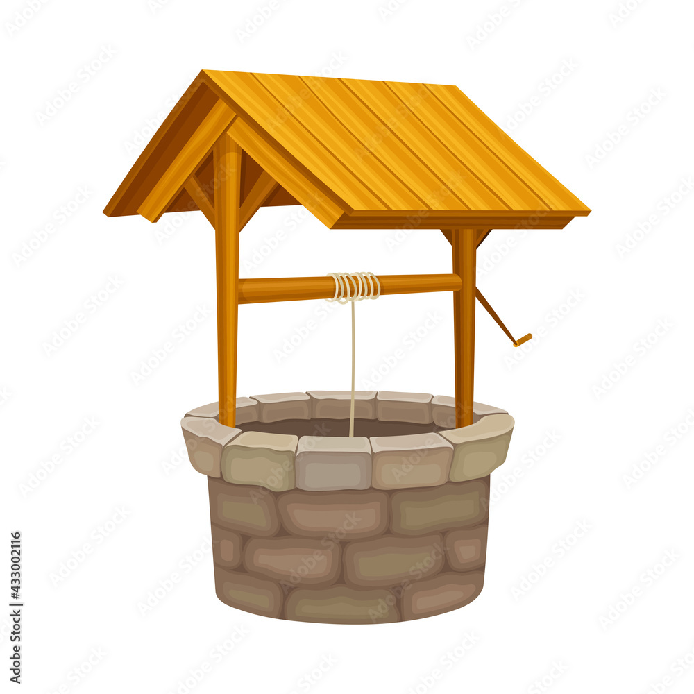 Well as Brick Structure in the Ground for Accessing Water with Bucket ...