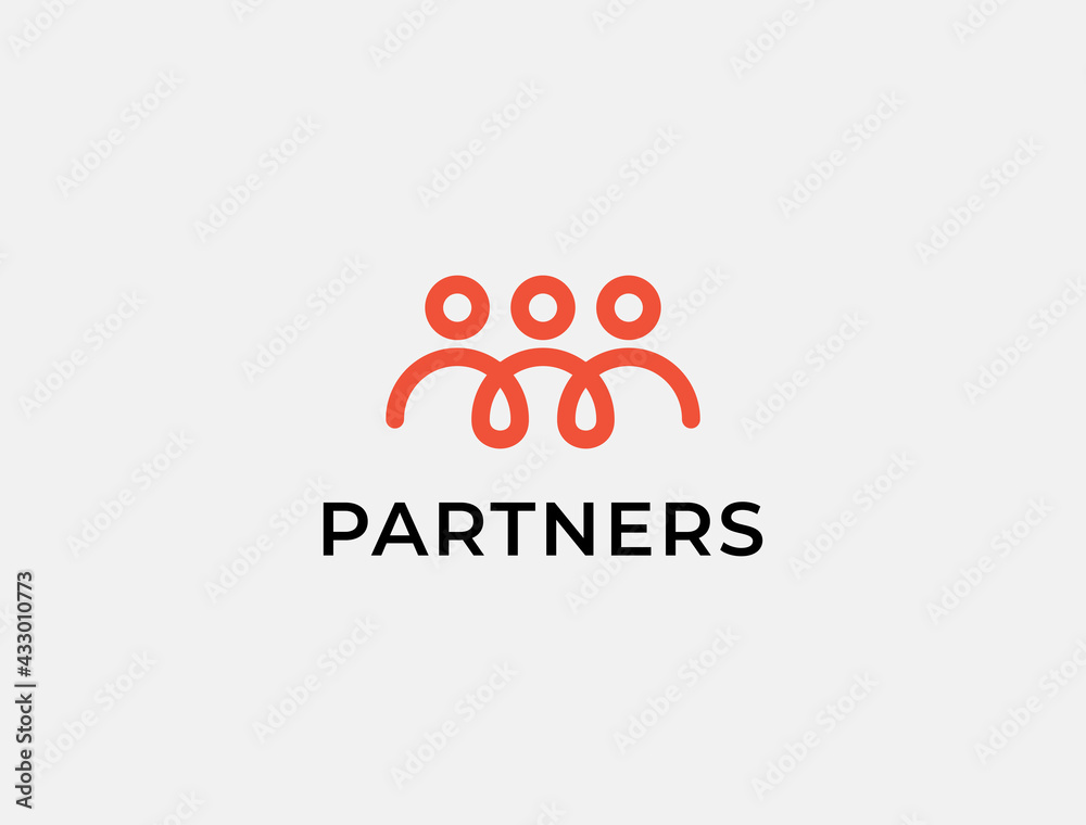Team logo. Creative three people icon. Community, partners, group ...