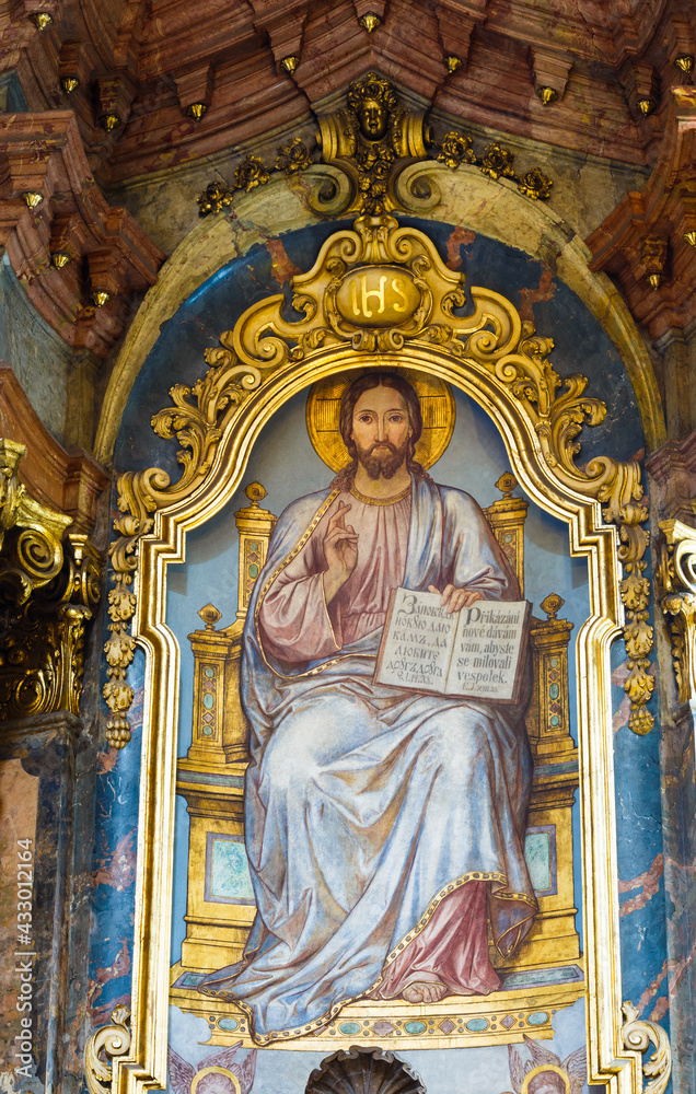 Foto de Religious Orthodox Icon Of Sitting Lord Jesus Christ God With ...