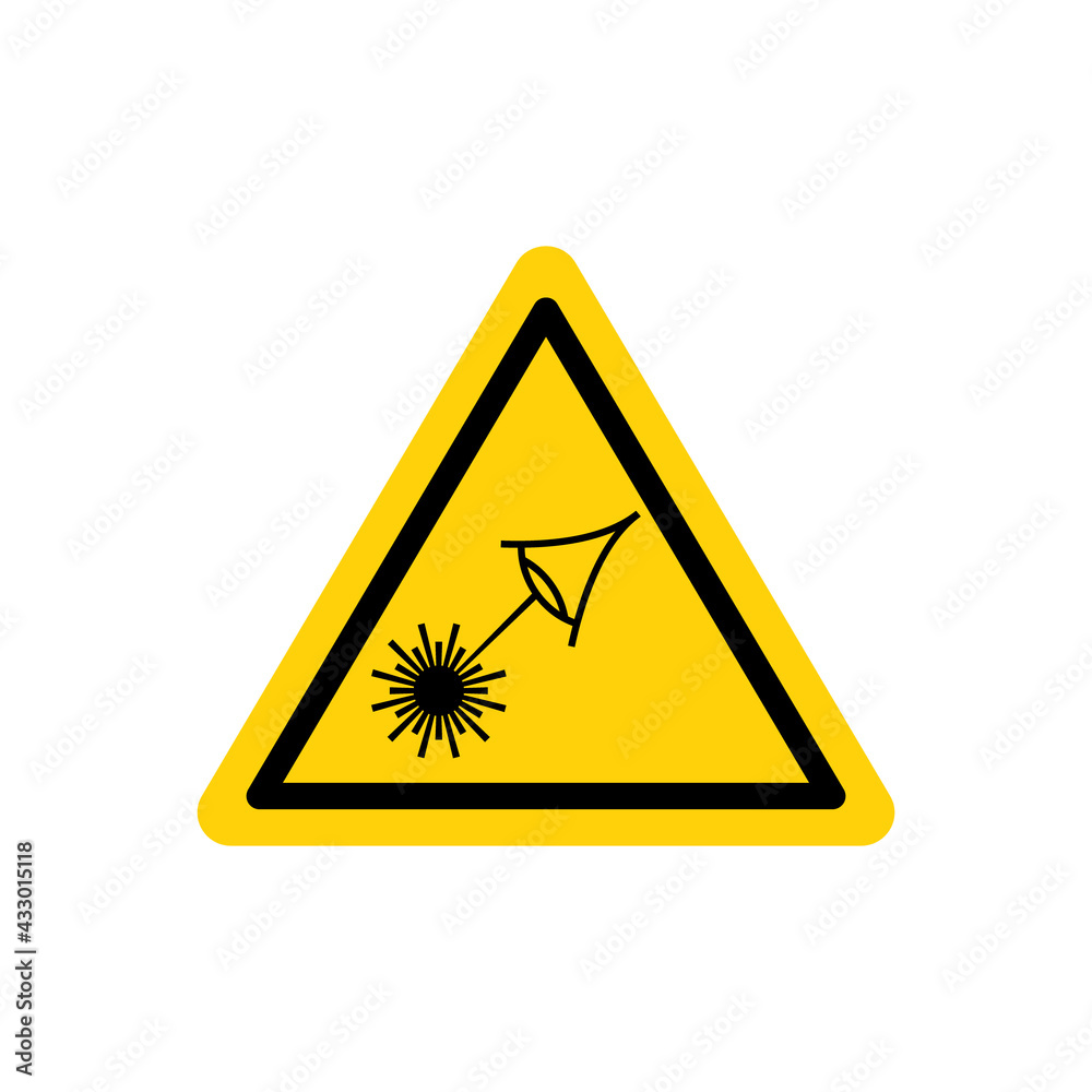 Warning Laser Shoot Eye Hazard Symbol Sign Stock Vector | Adobe Stock