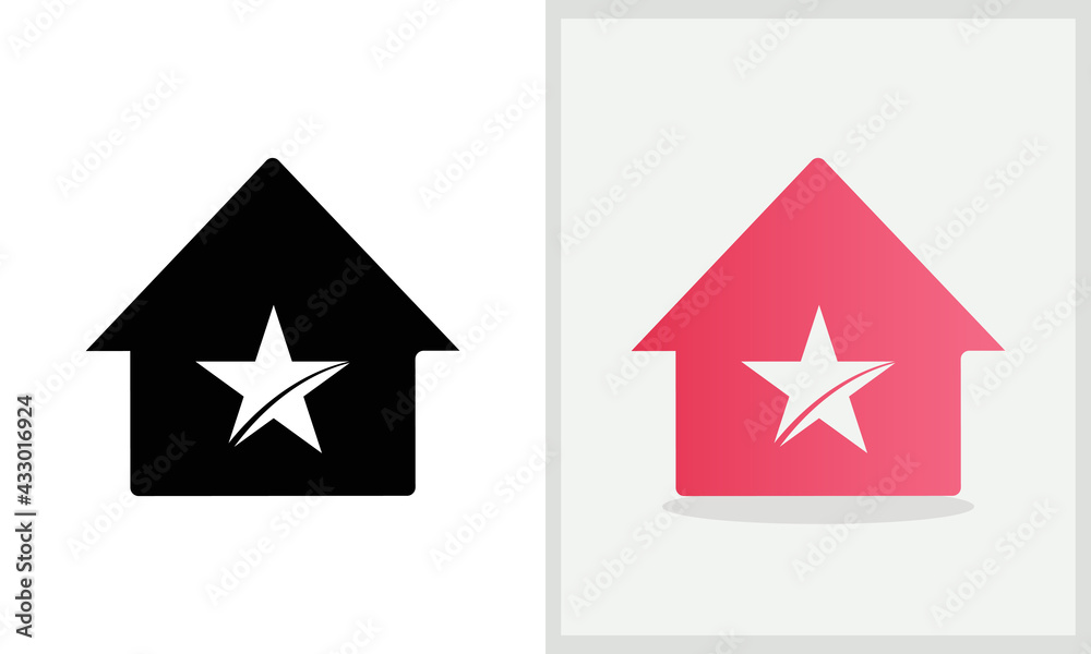 Star House logo design. Home logo with Star concept vector. Star and ...