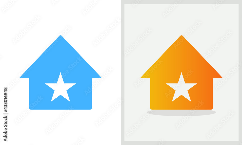 Star House logo design. Home logo with Star concept vector. Star and ...