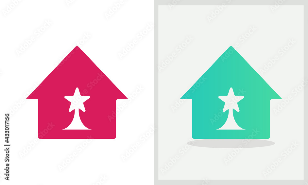 Star House logo design. Home logo with Star concept vector. Star and ...