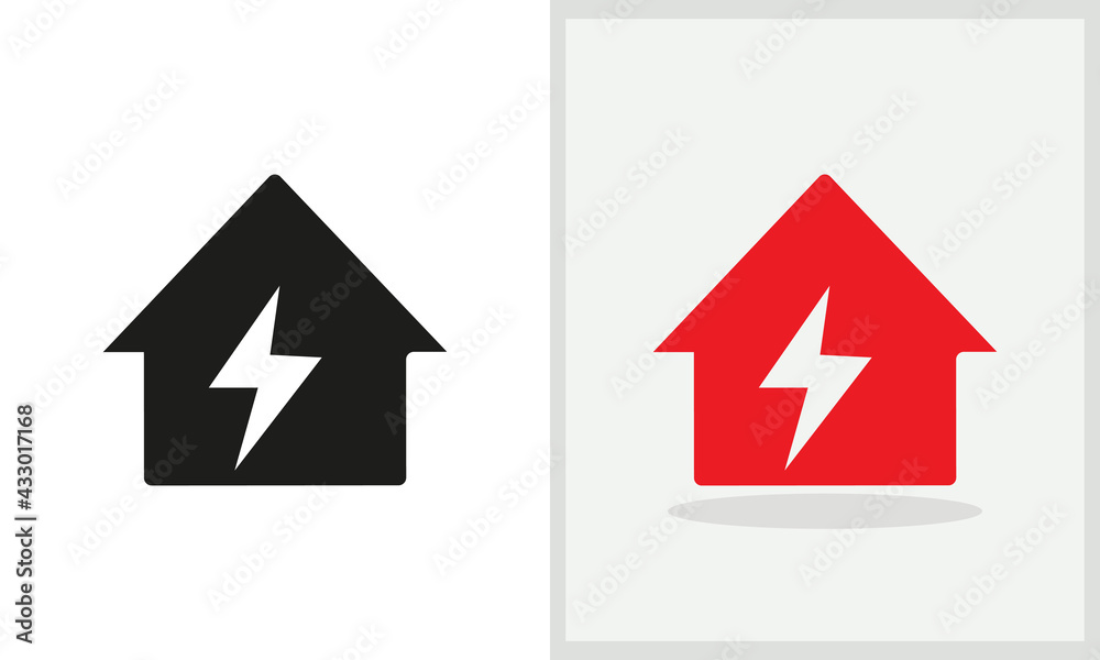 Power House logo design. Home logo with Power concept vector. Power and ...