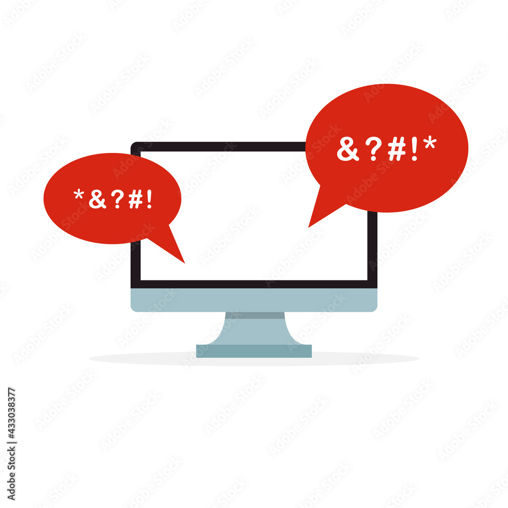 Cyber Bullying Icon. Cyberbullying Victim. Abuse, Internet Online Hate ...