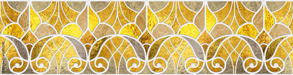 3D rendering gold seamless pattern for ceramic tiles for 3D project ...